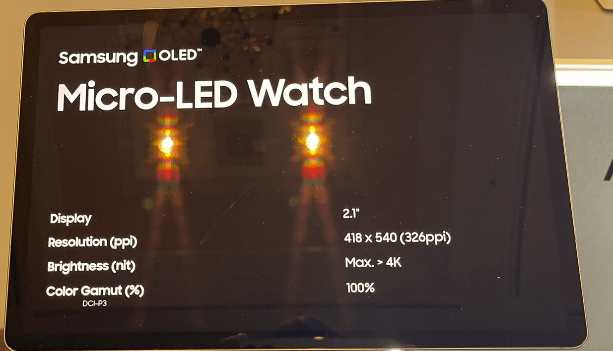 Samsung Demonstrates microLED Watch - Garmin & TAG to follow